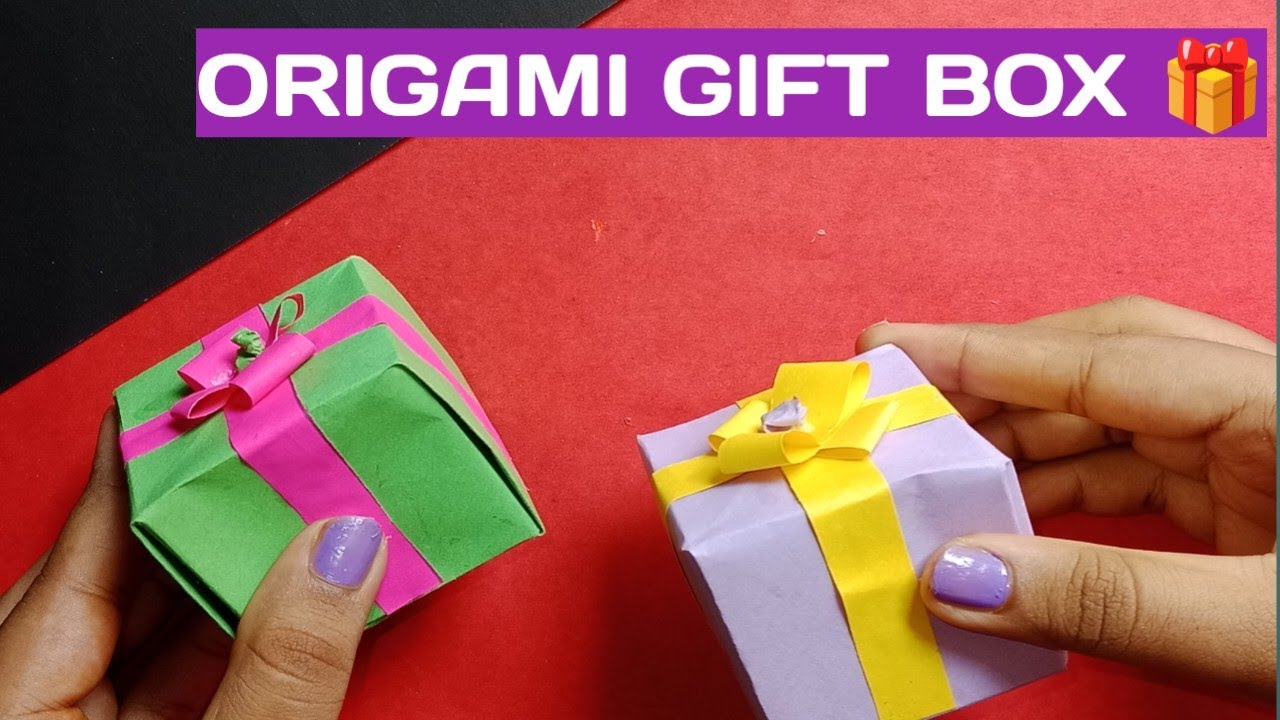 ORIGAMI GIFT BOX 🎁 how to make gift box| paper gift box|gift box - YouTube