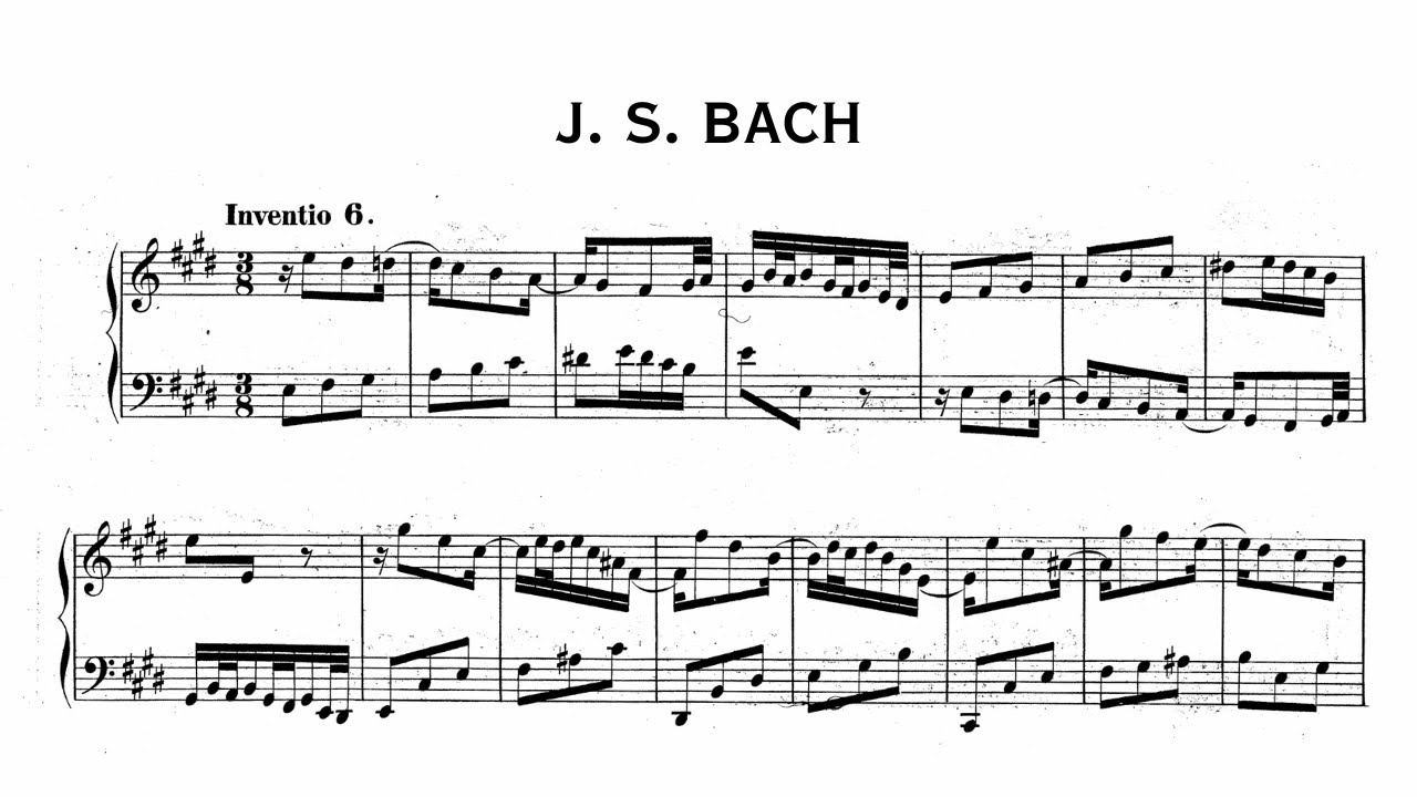 J. S. Bach - Invention No. 6 in E Major - YouTube