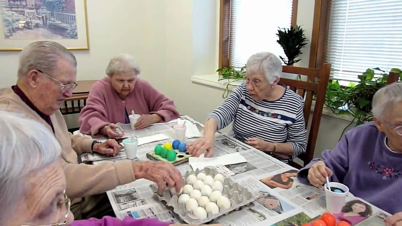 Beautiful Easter eggs at Huffman Place Senior Apartments - YouTube