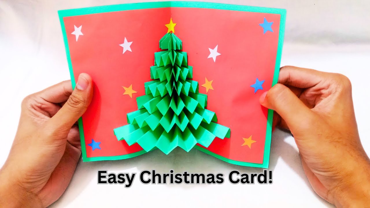 How to Make a 3D Christmas Tree Card | Simple Christmas Card Idea DIY ...