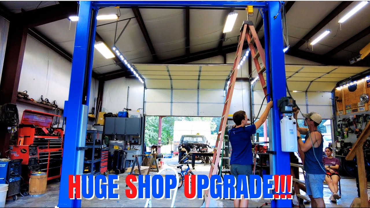 Installing a 11,000lbs 2 Post Lift In Our Shop! - YouTube