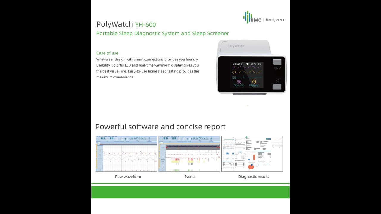 BMC Polywatch for sleep diagonstics #yh600 #shorts #shortsvideo # ...