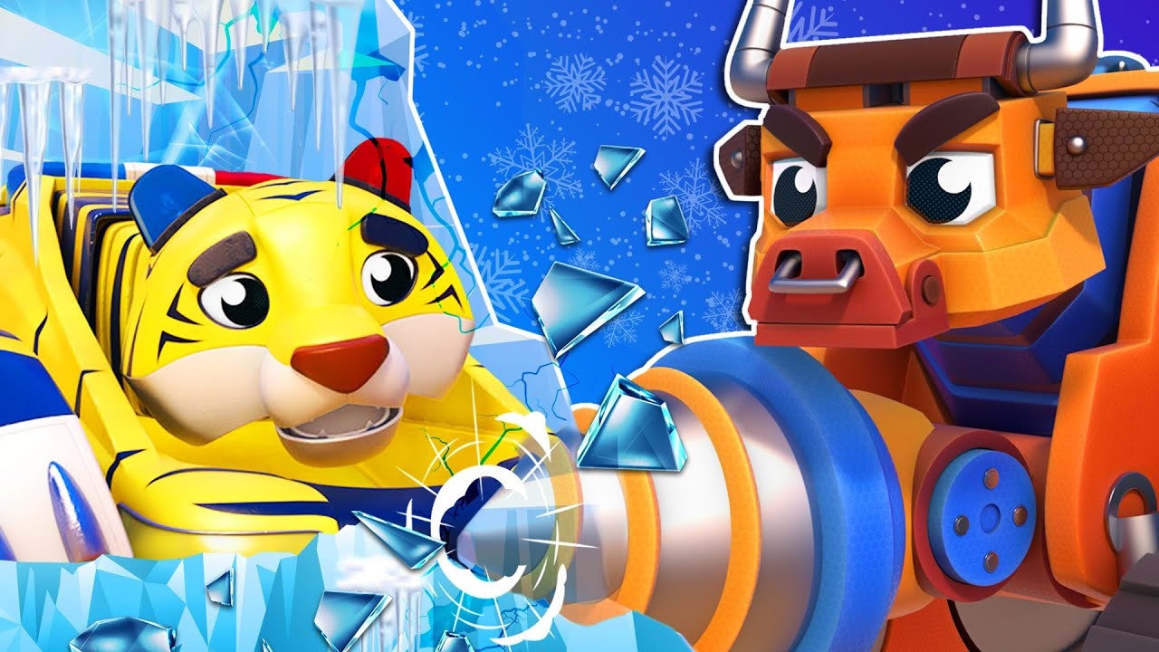 Bulldozer DRILL and RESCUE TEAM vs ICE ROBOT | Hot vs Cold | Jet Rescue ...