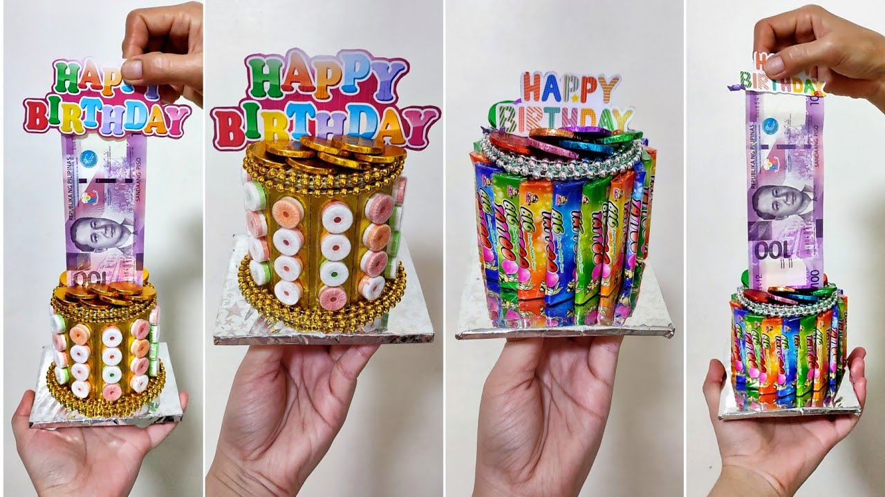 DIY CUTE SIZE MONEY PULLING CANDY CAKE - YouTube