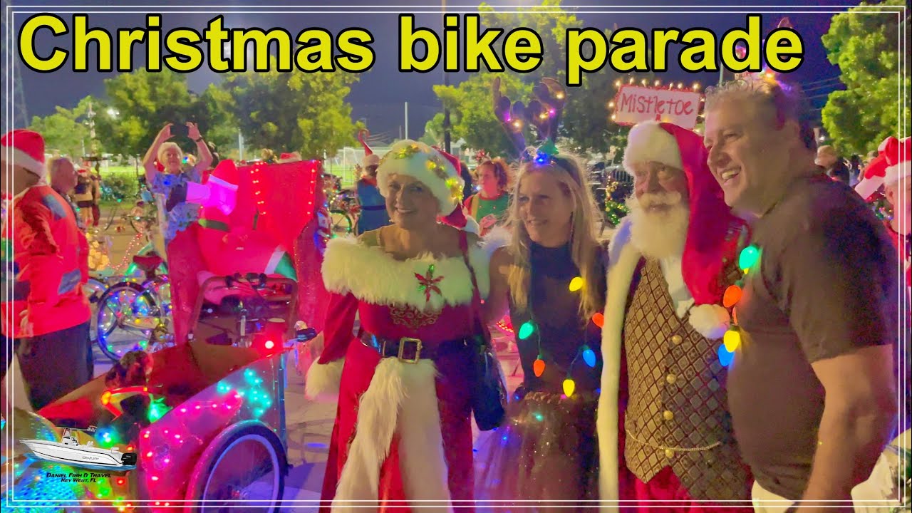 Christmas bike parade. We saw Santa!! Key West, Florida - YouTube