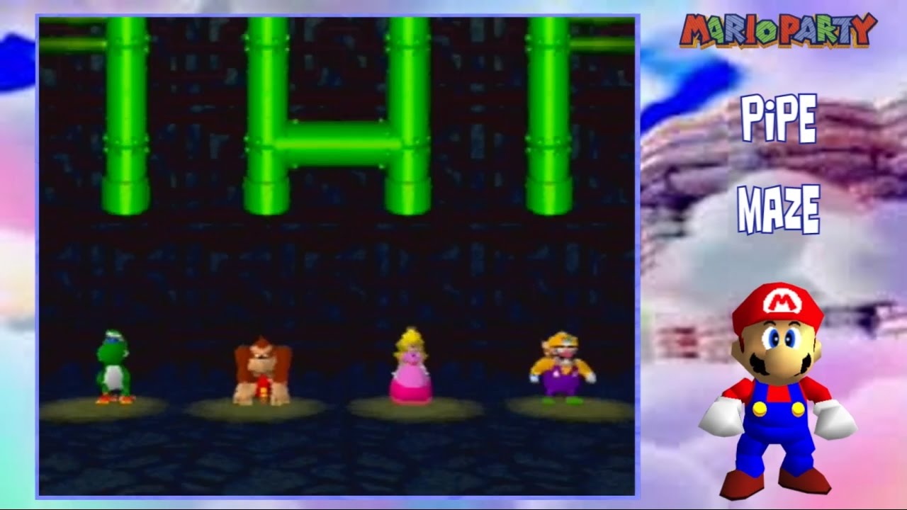 Mario Party 1: Mini-Games (1 vs 3) Pipe Maze! - YouTube