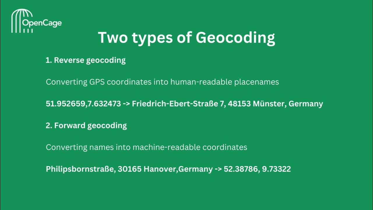 Using the OpenCage command line interface to geocode CSV files - YouTube