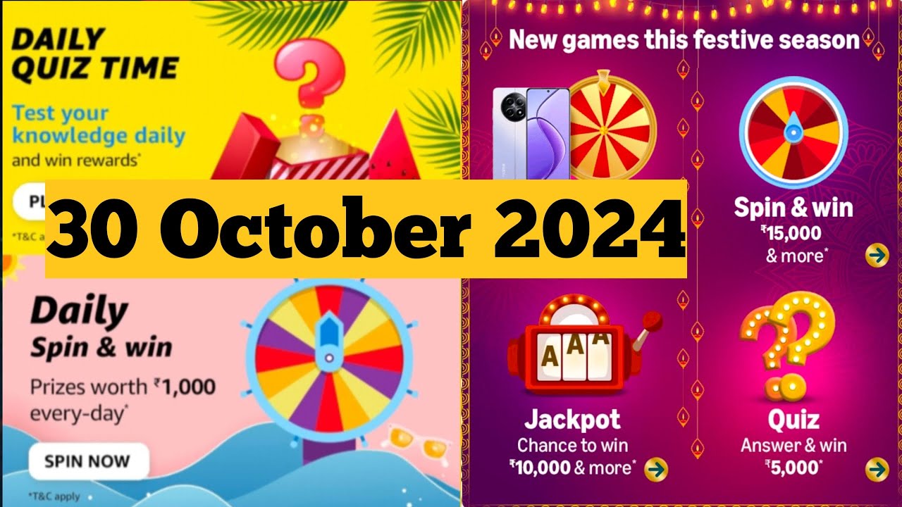 Amazon New game this week Quiz Answers Today 30 October 2024 | Amazon ...
