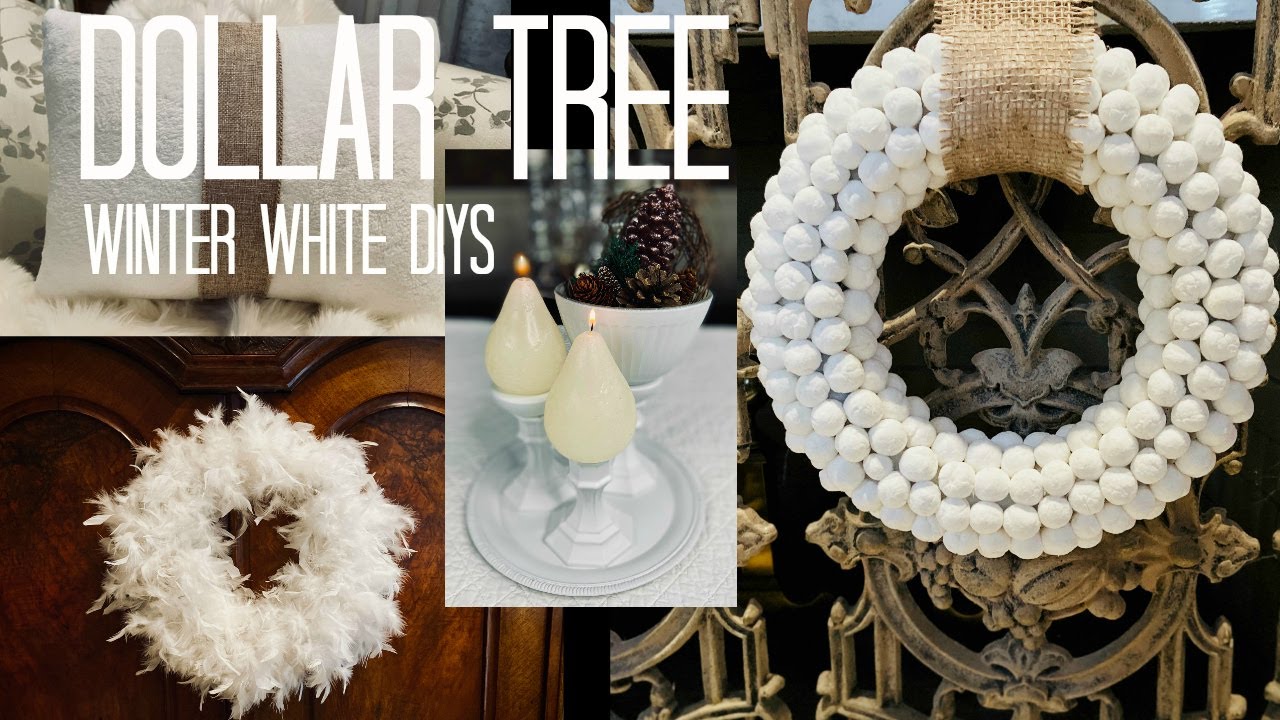 DOLLAR TREE Winter White Decor DIYs Easy Fast Designer - YouTube