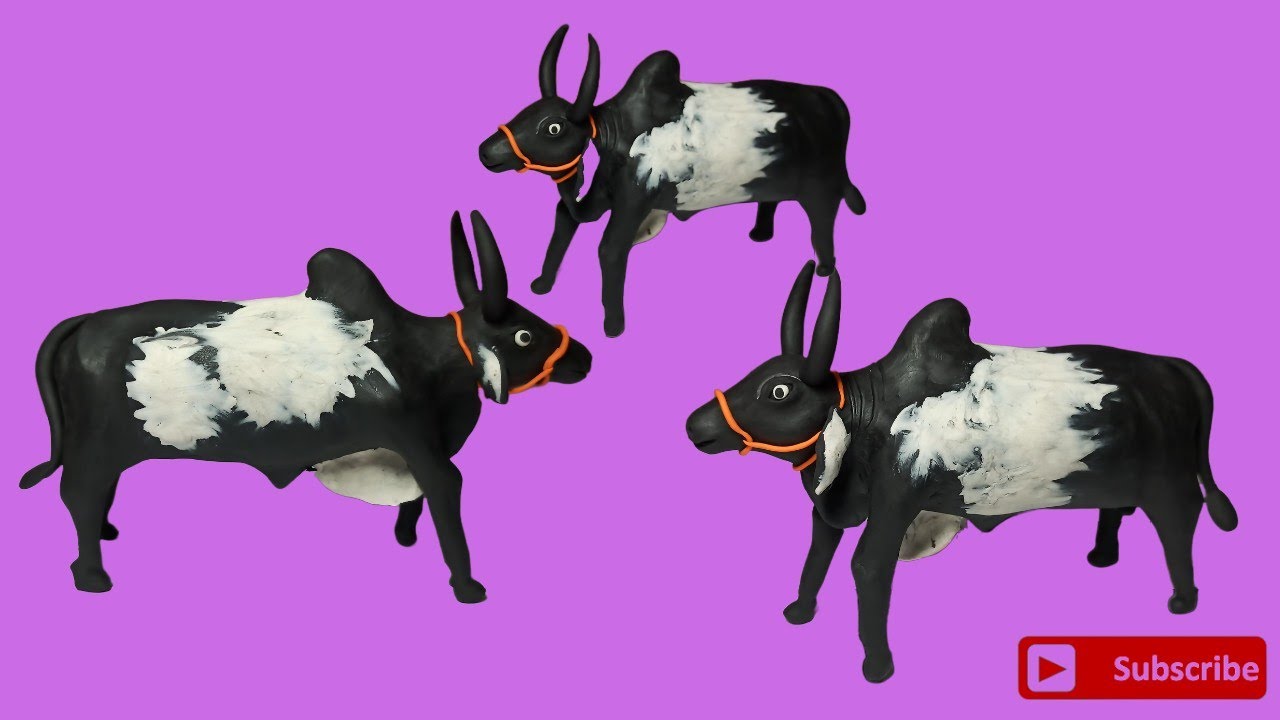 Sculpting Bull with Polymer CLAY: Clay Bull//Clay Animal//Clay ...