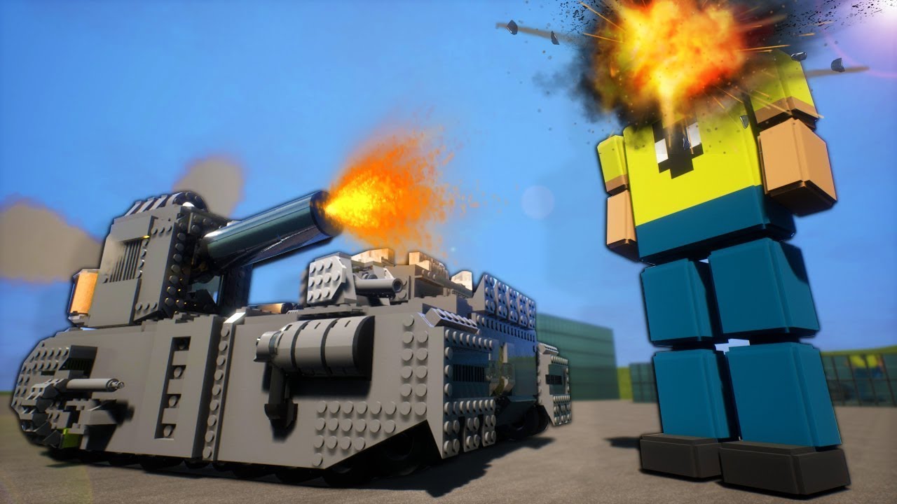 Awesome Lego Tank Explodes a Ragdoll Army! - Brick Rigs Gameplay - YouTube