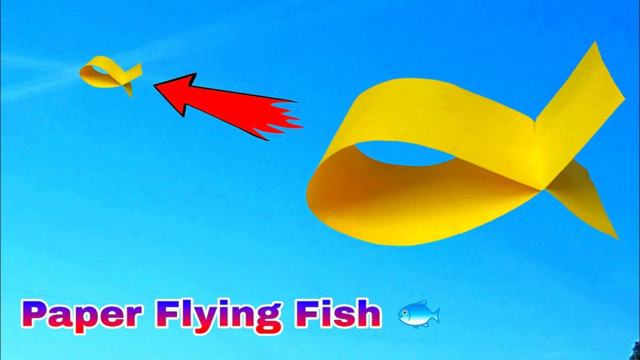 How to make Paper Flying Fish 🐟(New), only 50 Second make Flying Fish ...
