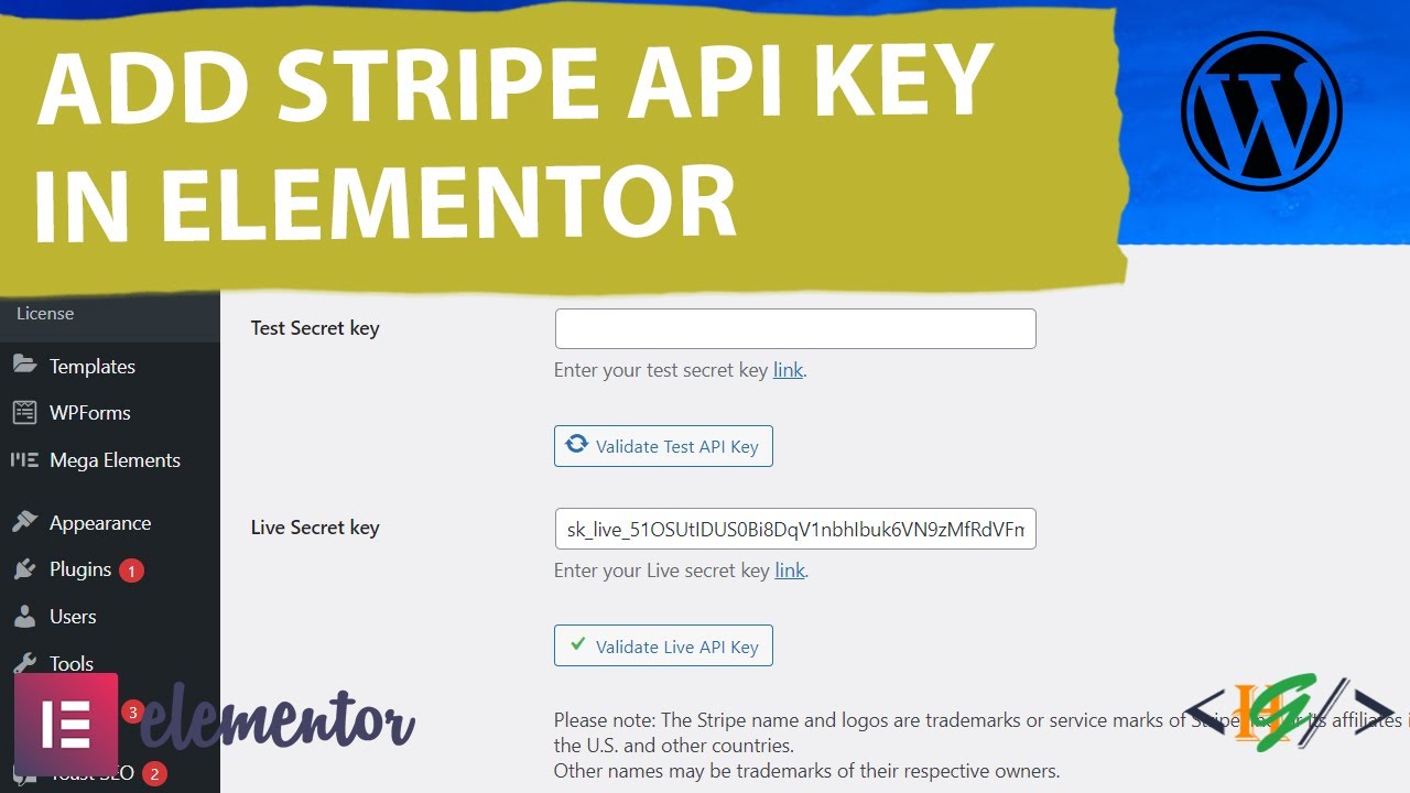 How to Add Stripe API Key in Elementor WordPress - YouTube