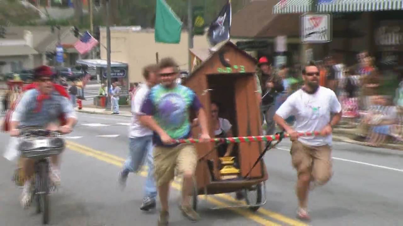 April Fools Day Parade & Outhouse Race, Tryon, NC - YouTube