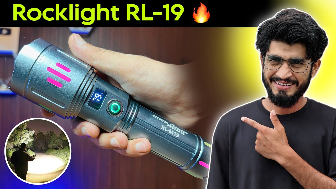 Rock Light RL-M19 Best Long Range Flashlight || High Beam Torch Light ...