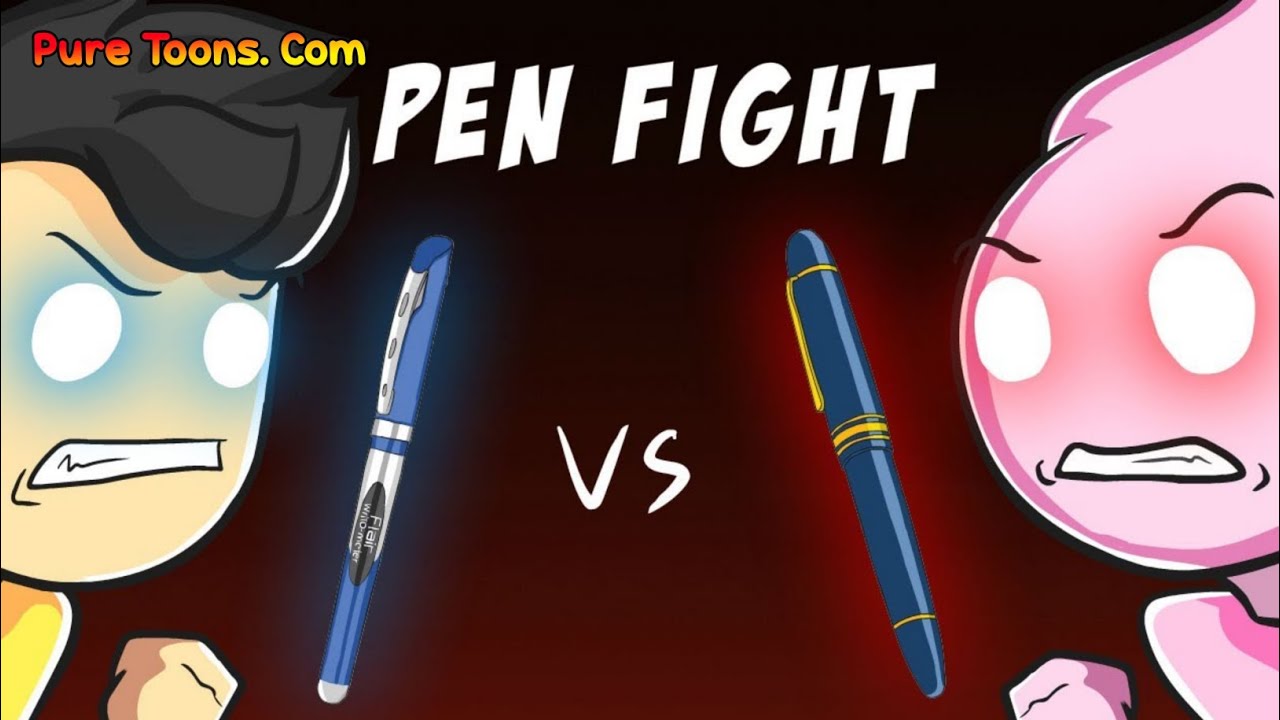 PEN FIGHT Ft. PUFF TALKS | ANIMATION STORY | (@PURE TOONS. COM) - YouTube