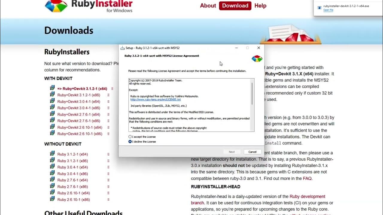 Learn to Code with Ruby V2 - 01 - Introduction & Installation - 12 - Windows Install Ruby - YouTube