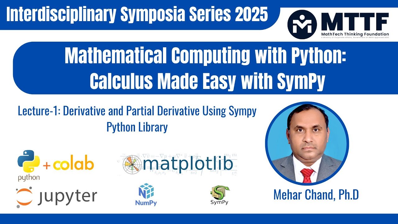 Lecture-1: Derivative and Partial Derivative Using Sympy Python Library | Google Colab | Python ...