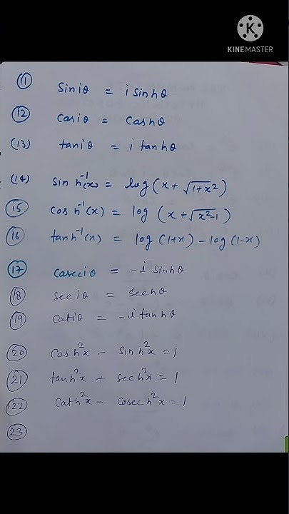 trigonometry hyperbolic function formulas - YouTube