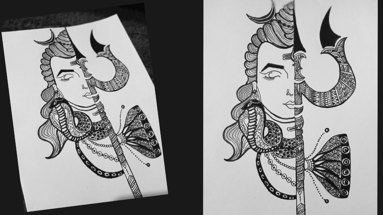 How to draw lord shiva// doodle//tutorial video// for beginners// - YouTube
