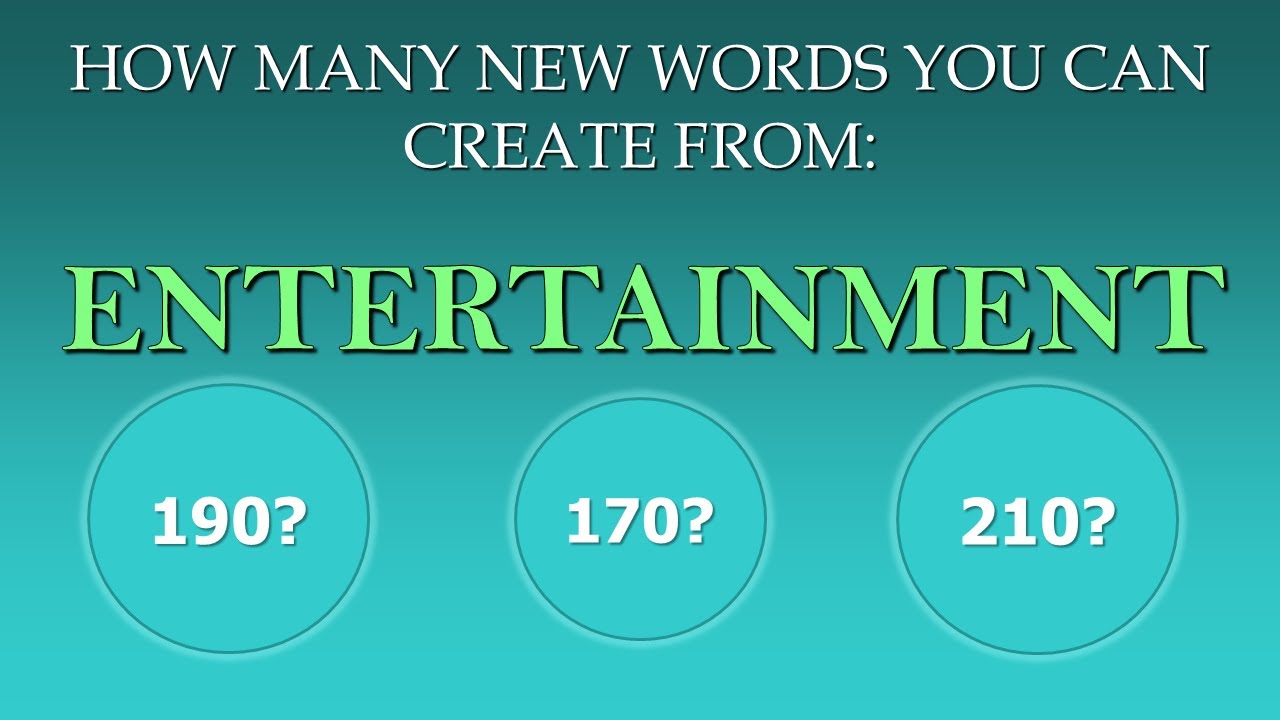 Find Words from Word Game : Entertainment - YouTube