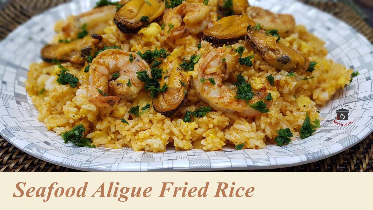 Sinangag sa Aligue, Hipon at Tahong | Seafood Aligue Fried Rice - YouTube
