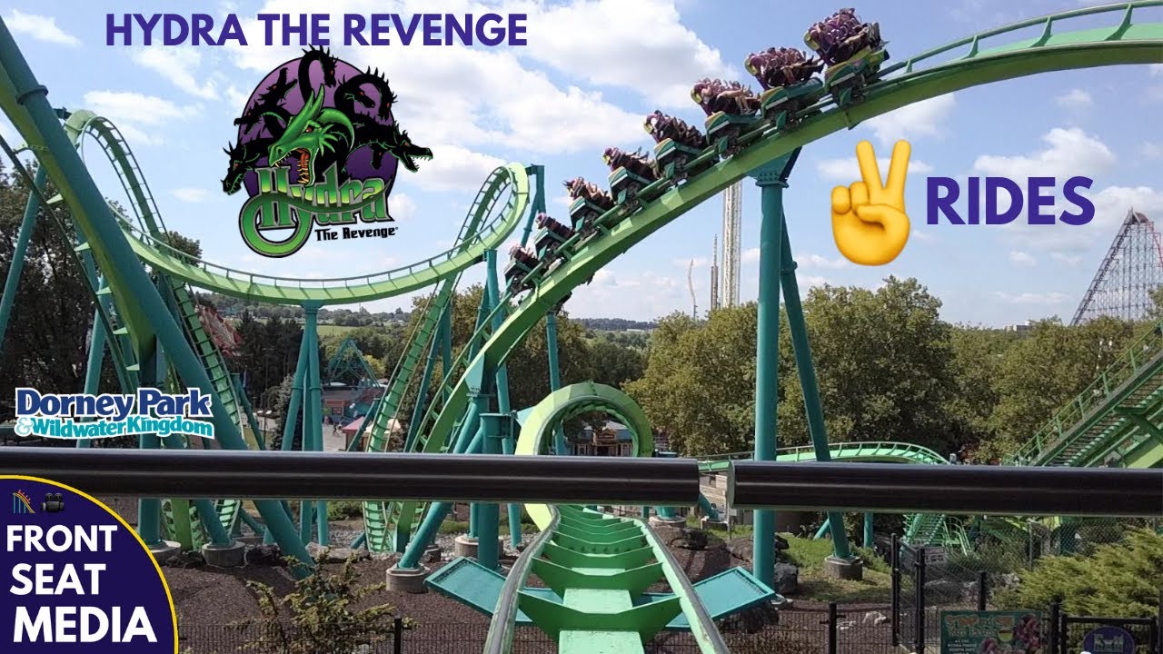 Two Rides on Hydra roller coaster at Dorney Park - YouTube