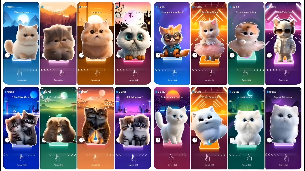 TILES HOP MEGAMIX CUTE KITTY CATS BATTLE - YouTube