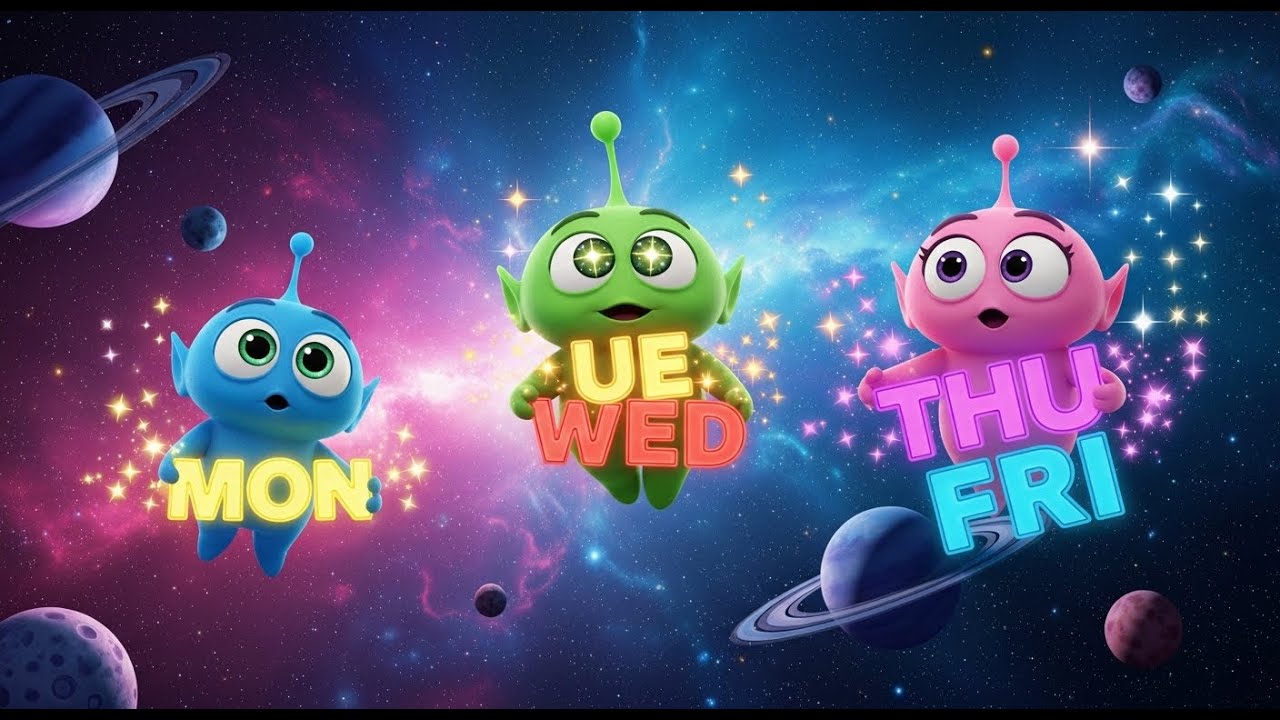 Days of the Week with Cute Space Aliens | Kids Nursery Rhyme Song - YouTube