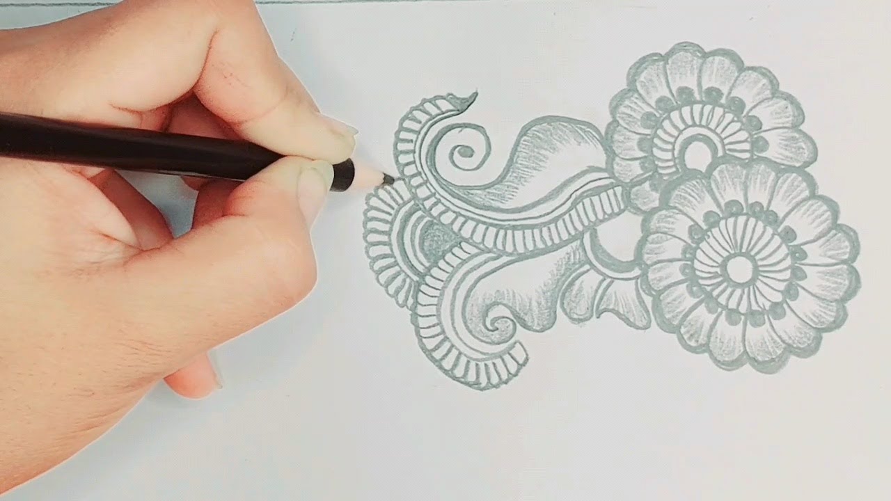 Beautiful Pencil Shading Mehndi Design For Hand's | Mehndi designs by ...