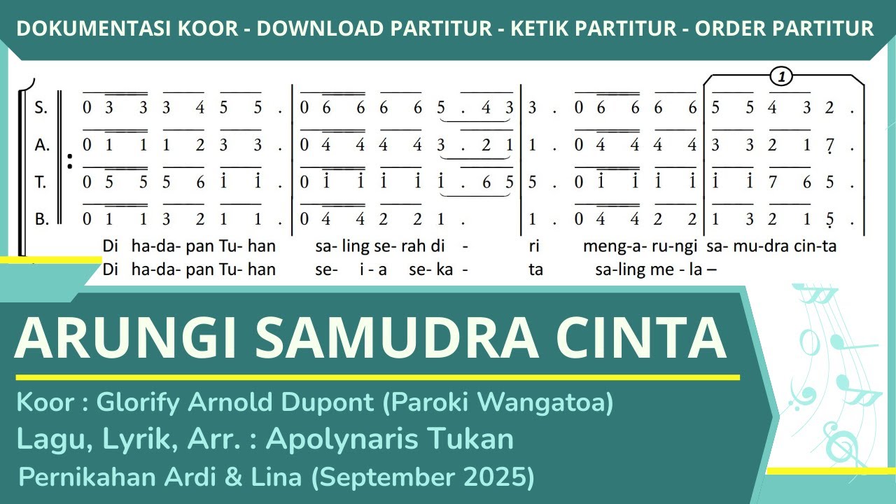 Arungi Samudra Cinta || Lagu Pernikahan Katolik || Lagu Penerimaan ...