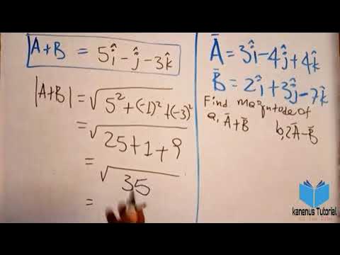 Given the displacement vectors A=3i-4j+4k, B=2i+3j-7k Find the magnitud ...