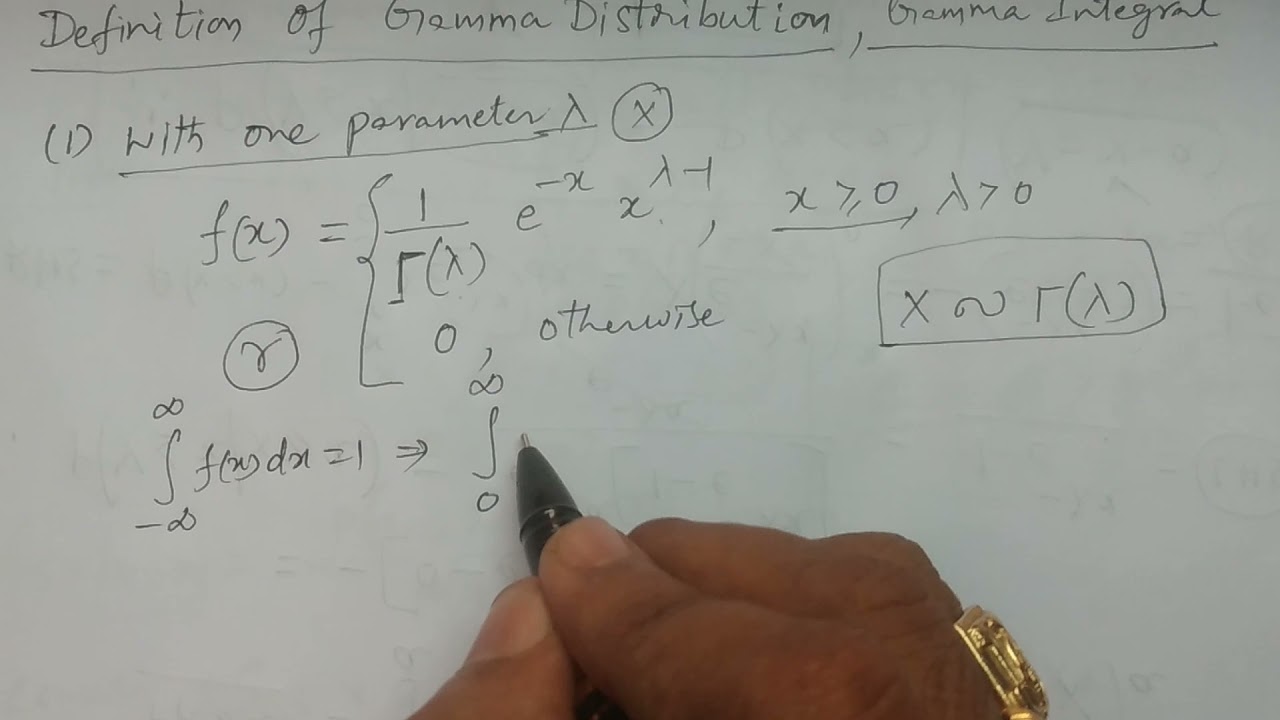 Definitions of Gamma distribution and Integrals - BSc Statistics - YouTube