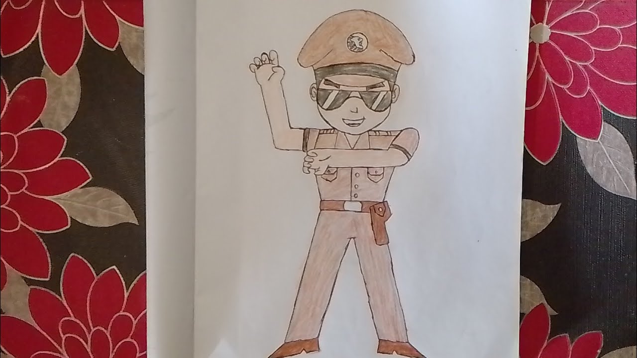 how to draw little Singham drawing Desh ka sipahi step by step easy ...