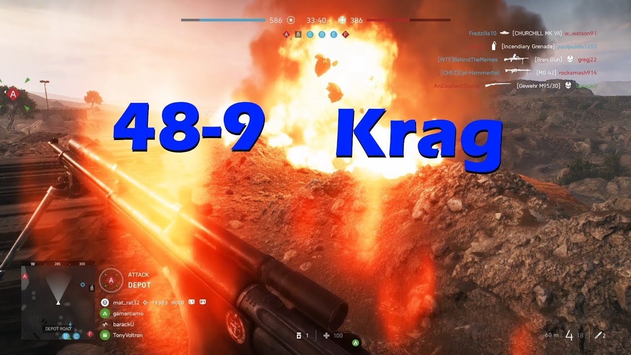 Battlefield 5: 48-9 Krag Jorgenson Gameplay - YouTube