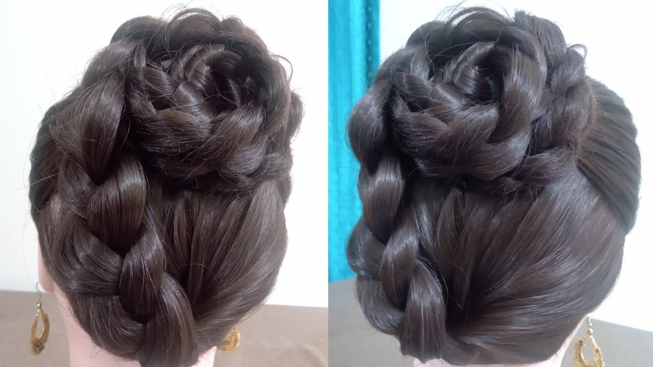 Beautiful rose juda hairstyle for wedding and party || Easy and classy ...