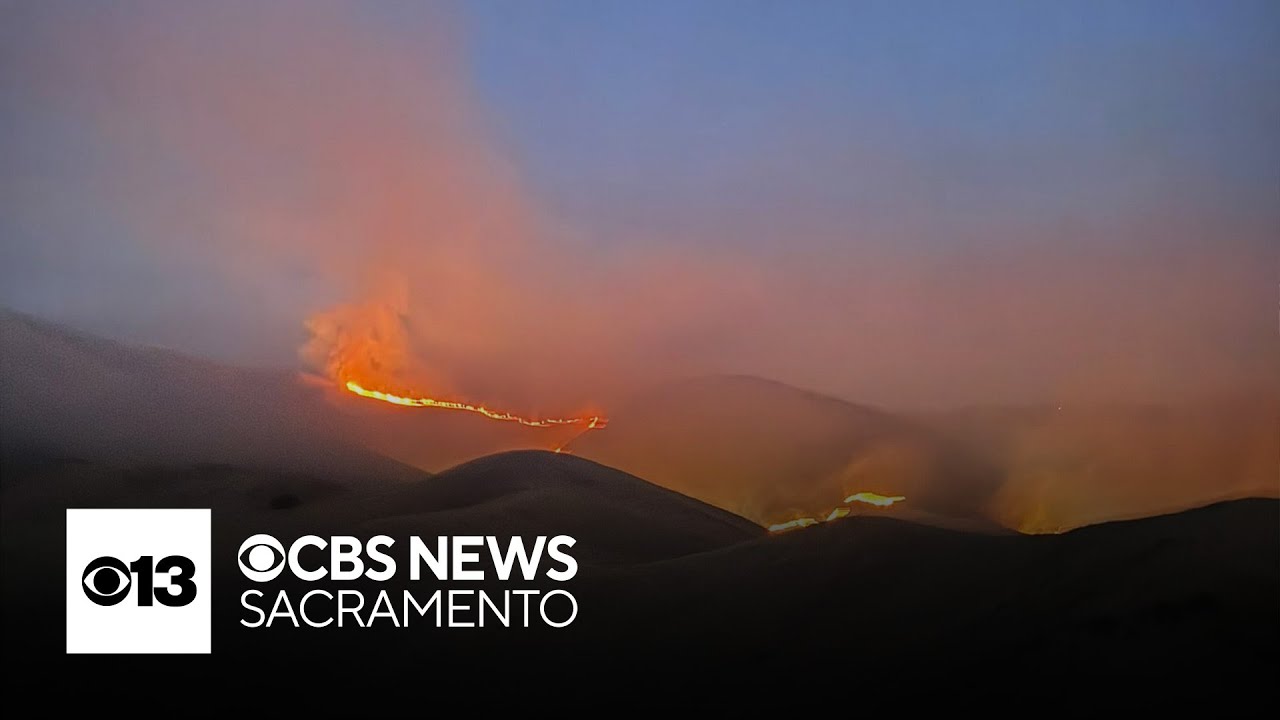 Grande Fire burns in Stanislaus County near Patterson - YouTube