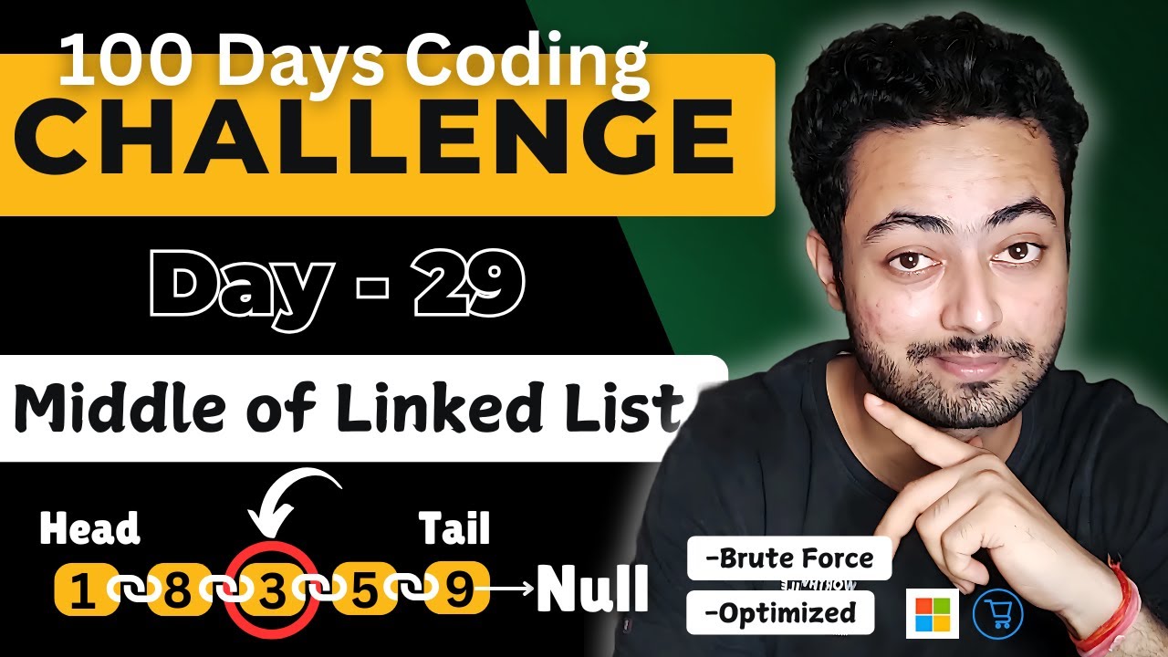 Find Middle Node Of The Linked List Leetcode 876 By Counting Slow 6950