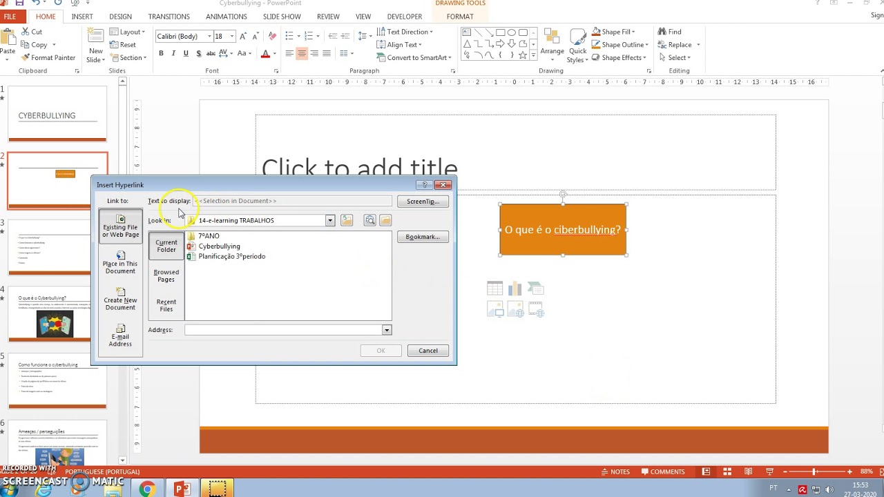 Video 8 Inserir botões com hiperligações no PowerPoint - YouTube