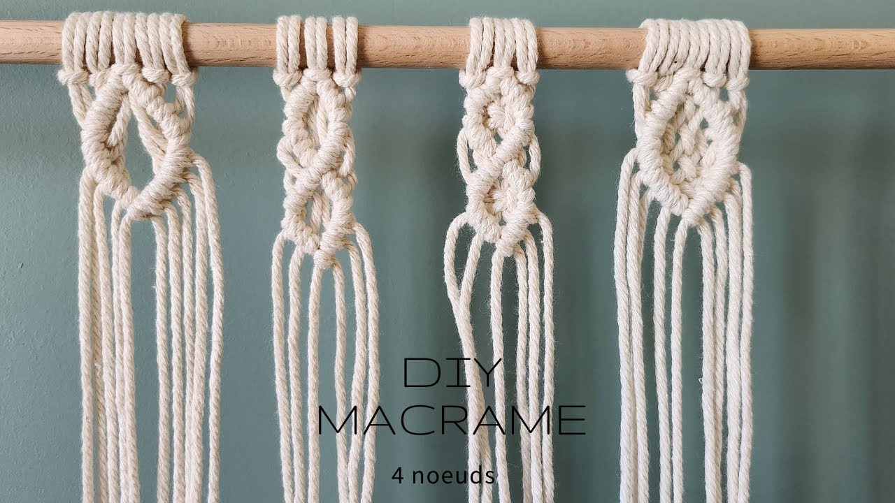 DIY MACRAME | 4 variantes du nœud baguette - YouTube