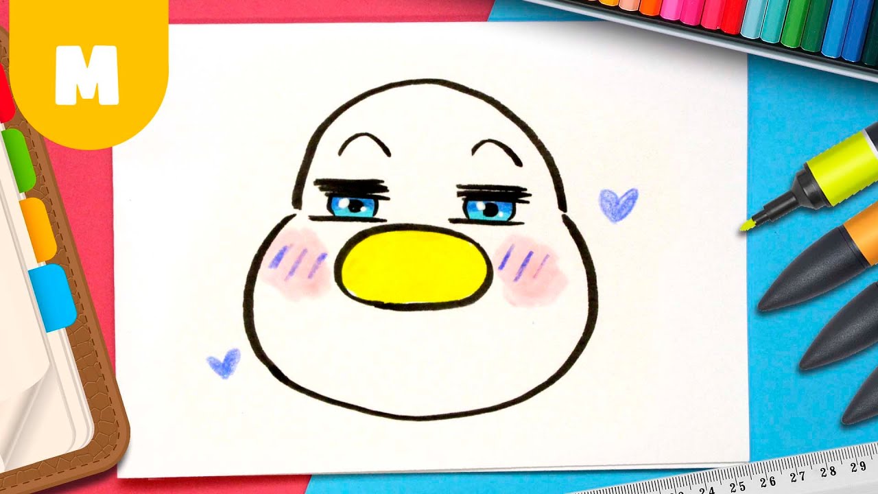 HOW TO DRAW A DUCK chibi STEP BY STEP - Chibi animals - YouTube