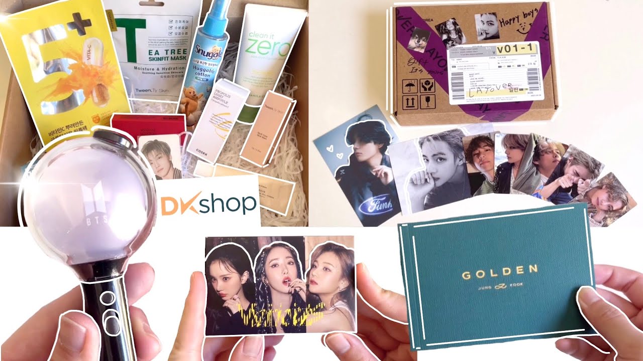 HUGE K-POP and K-BEAUTY HAUL ft. DK Shop 🛍 ALBUMS, BTS LIGHTSTICK ...