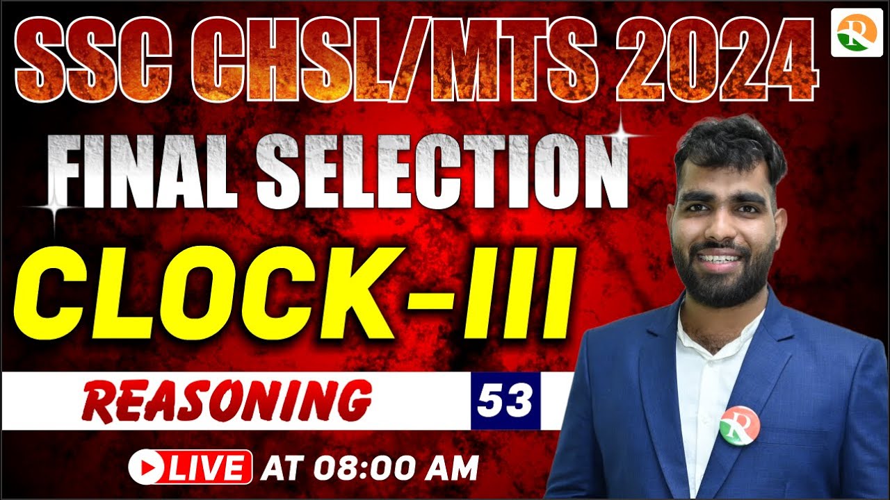 Clock- 3 | SSC MTS Reasoning Classes | SSC CHSL Reasoning | All SSC ...