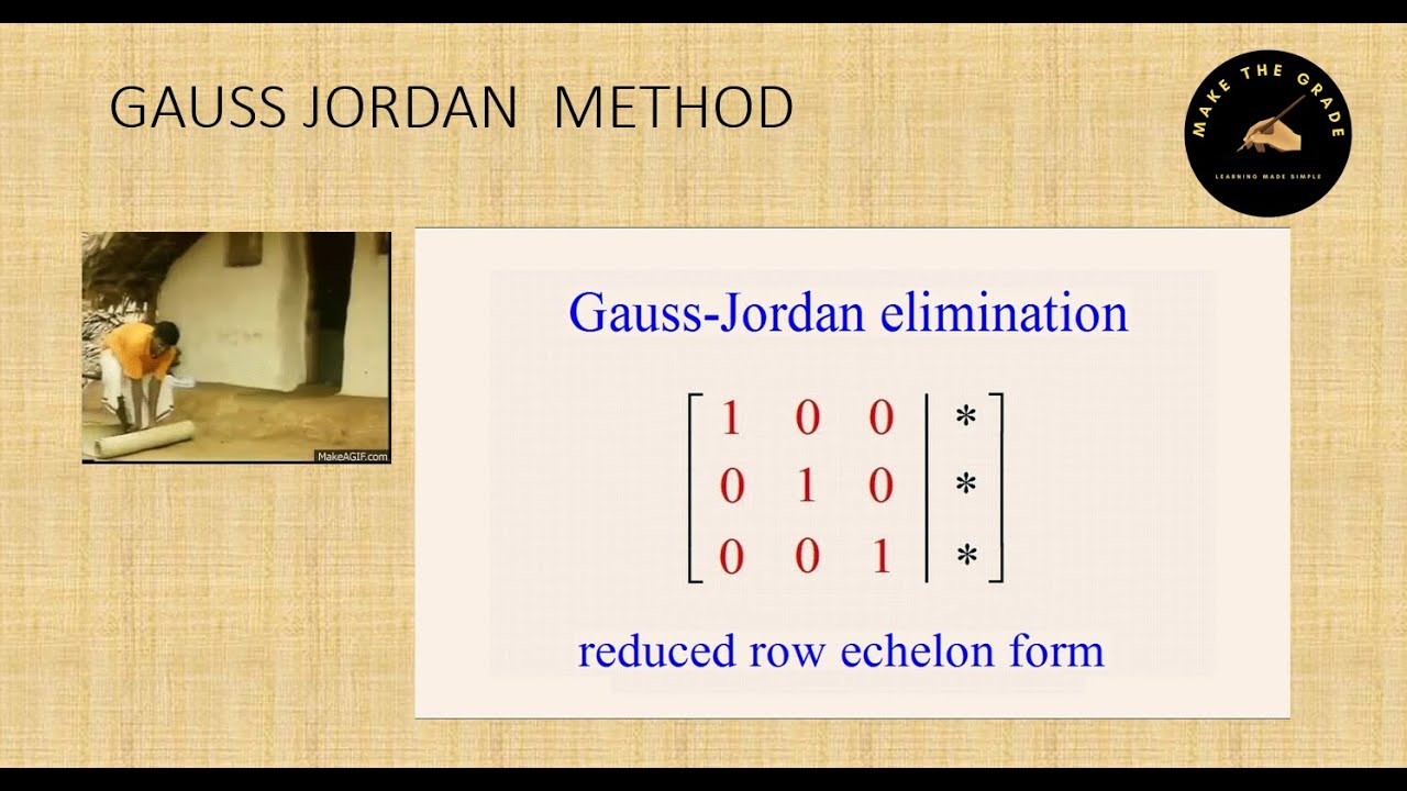 Statistics and Numerical Methods| Gauss Jordan Method | PART 1| MAKE THE GRADE - YouTube