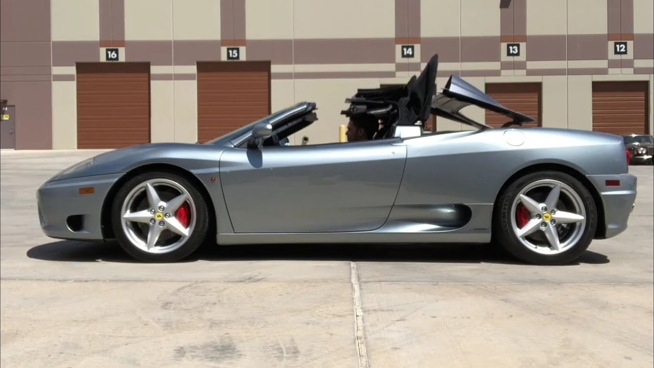 Ferrari F360 Spider opening closing convertible top - YouTube