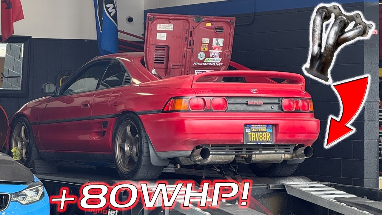 2GR V6 MR2 Frankenstein Motorworks Wilhelm Y Pipe install - YouTube