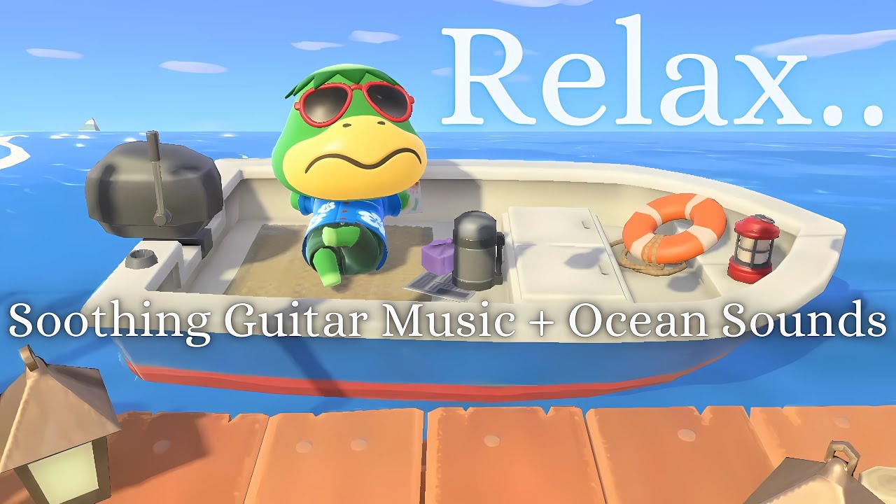 Relax.. Soothing Guitar Music and Ocean Sounds | Animal Crossing: New ...
