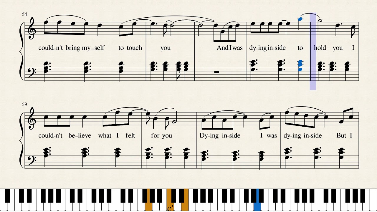 Dying inside to hold you - Darren espanto (piano sheet) - YouTube