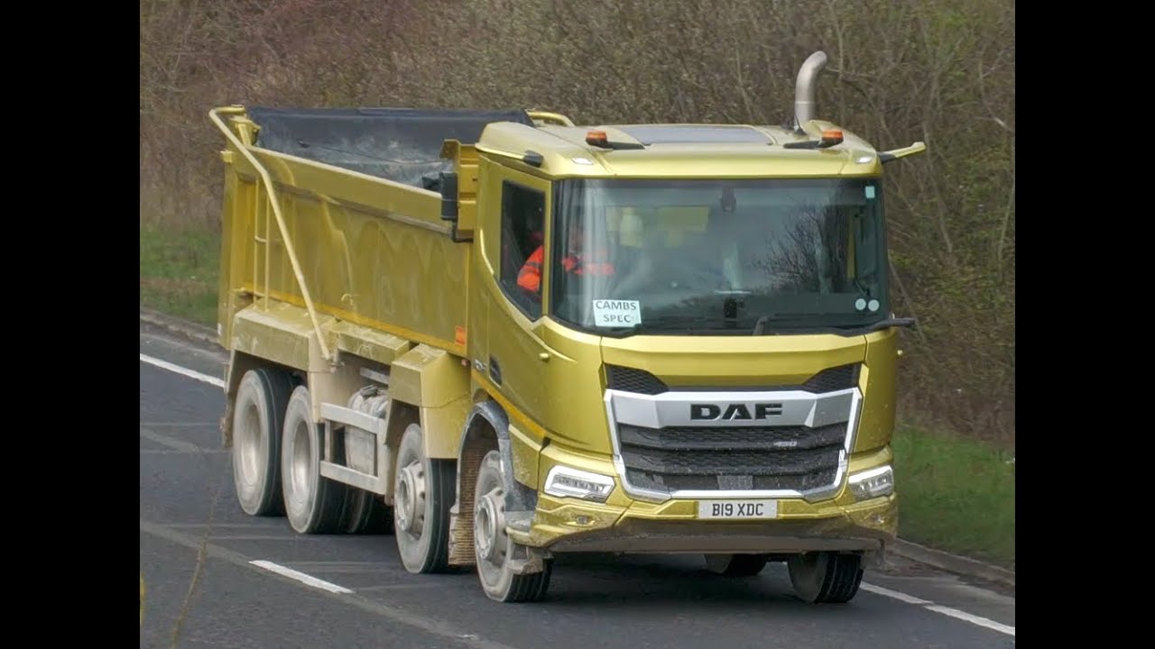 New Gold DAF - A47 road Trucks spotting - YouTube