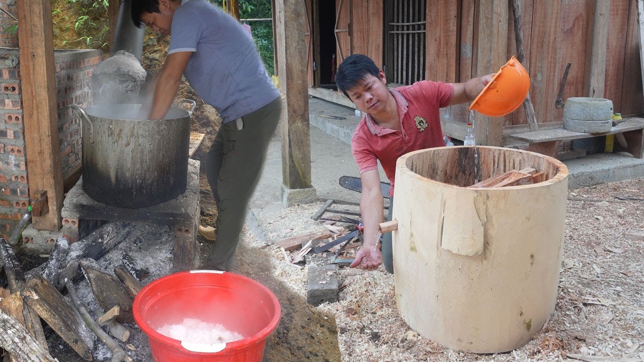 How To Brew Beer From Primitive Technology, Cook Rice and Mix Leaven ...